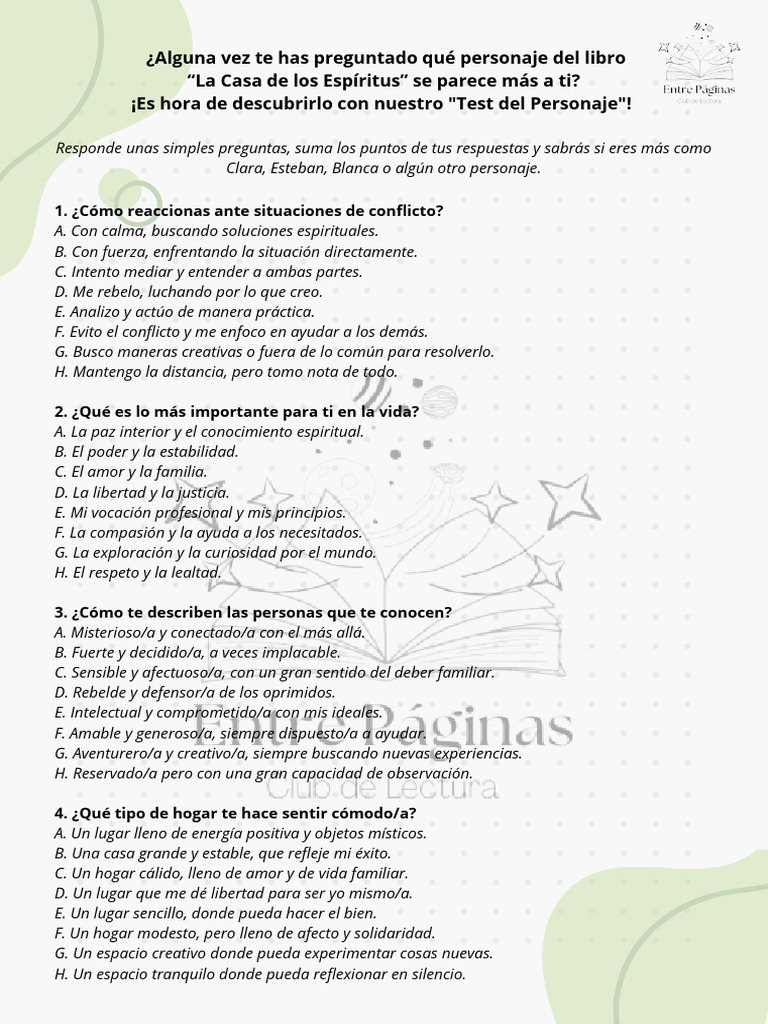 Reto de La Casa de Los Espíritus | PDF