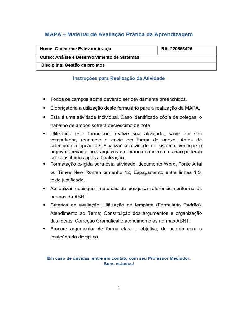 Mapa Gestao De Projetos Pdf Mediação Informática