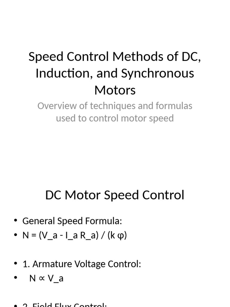 Speed_Control_Methods_Motors | PDF