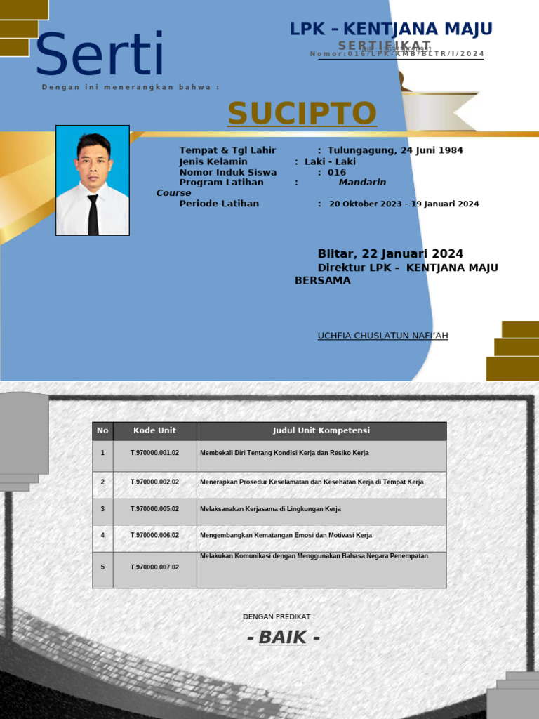 Percobaan Sertifikat Ujk | PDF