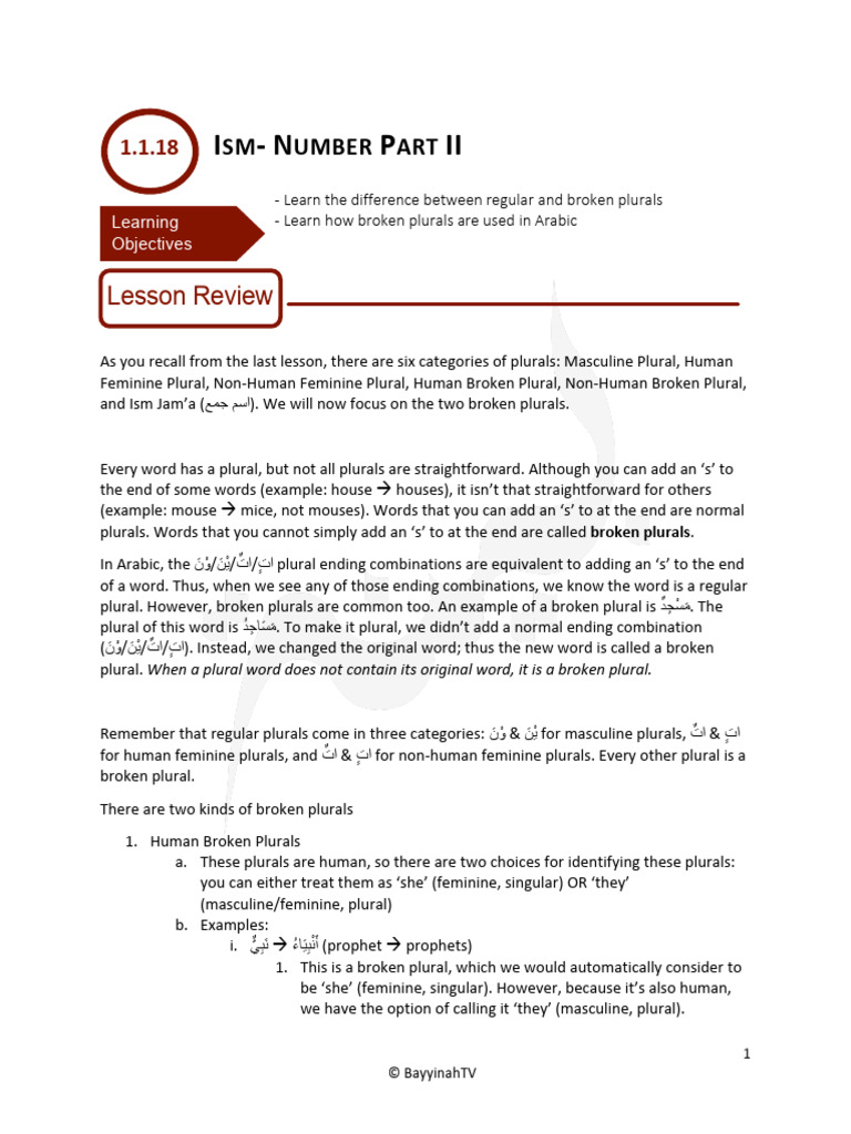 01.1.18 Ism - Number Part II (1).pdf_1561139153 | PDF | Grammatical ...