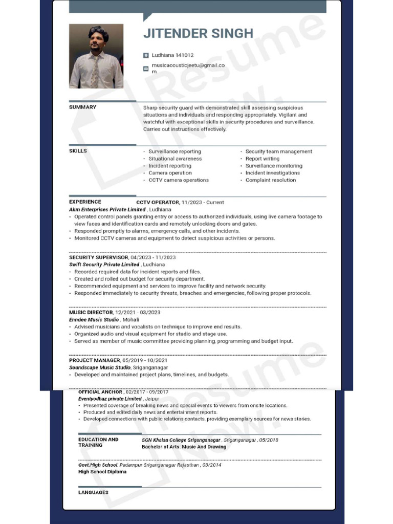 Jitender Singh CV | PDF