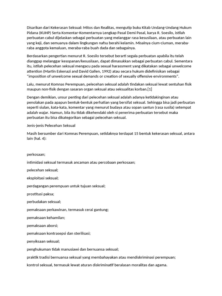 MATERI TEKNIS PELAPORAN PELECEHAN SEKSUAL | PDF