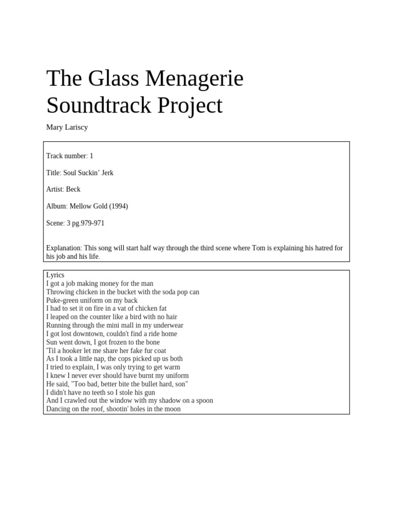 TGM Project - Mary Lariscy | PDF