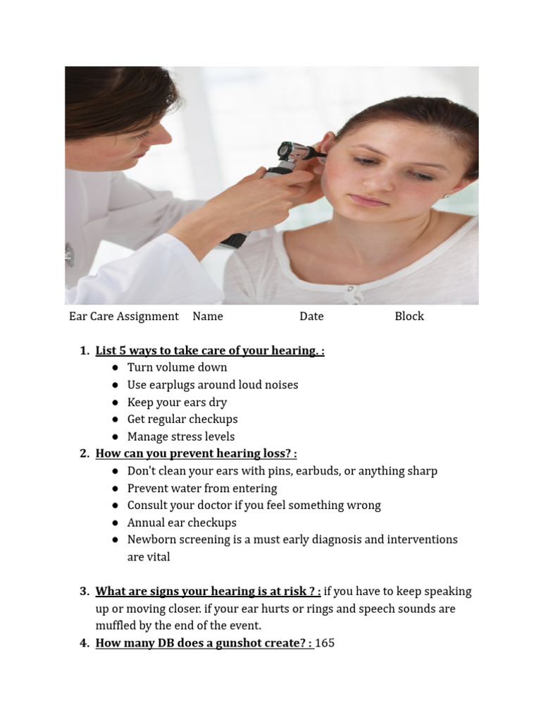 Ear Care Assignment | PDF