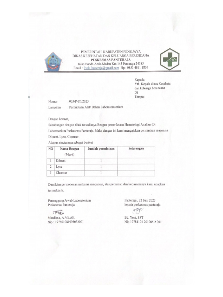 Surat Permintaan Reagen | PDF