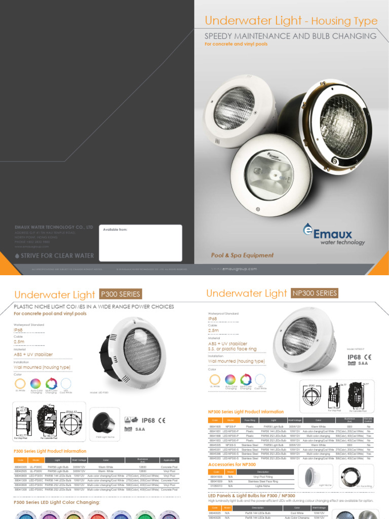 Underwater Light Housing Types Guide | PDF | Light Emitting Diode ...