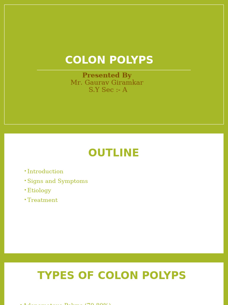 Understanding Colon Polyps: Types & Treatment | PDF | Colorectal Cancer ...