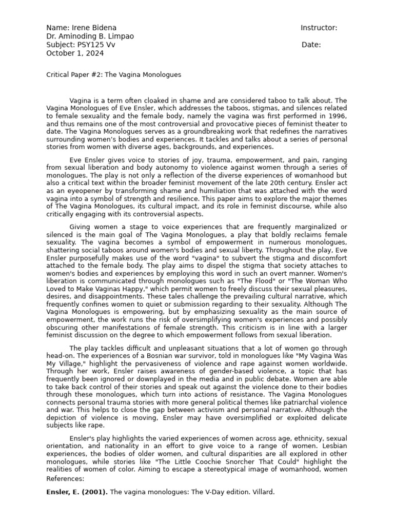 Critical Paper 2 | PDF | Gender | Gender Studies