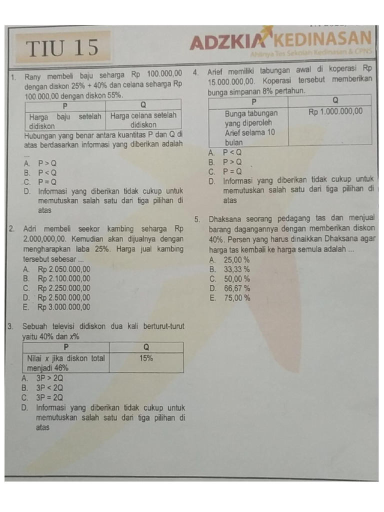 Soal Diskusi Adzkia | PDF
