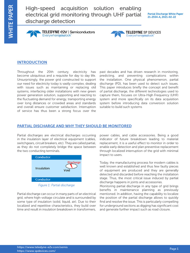 21-2554 Partial Discharge White Paper | PDF | Analog To Digital ...