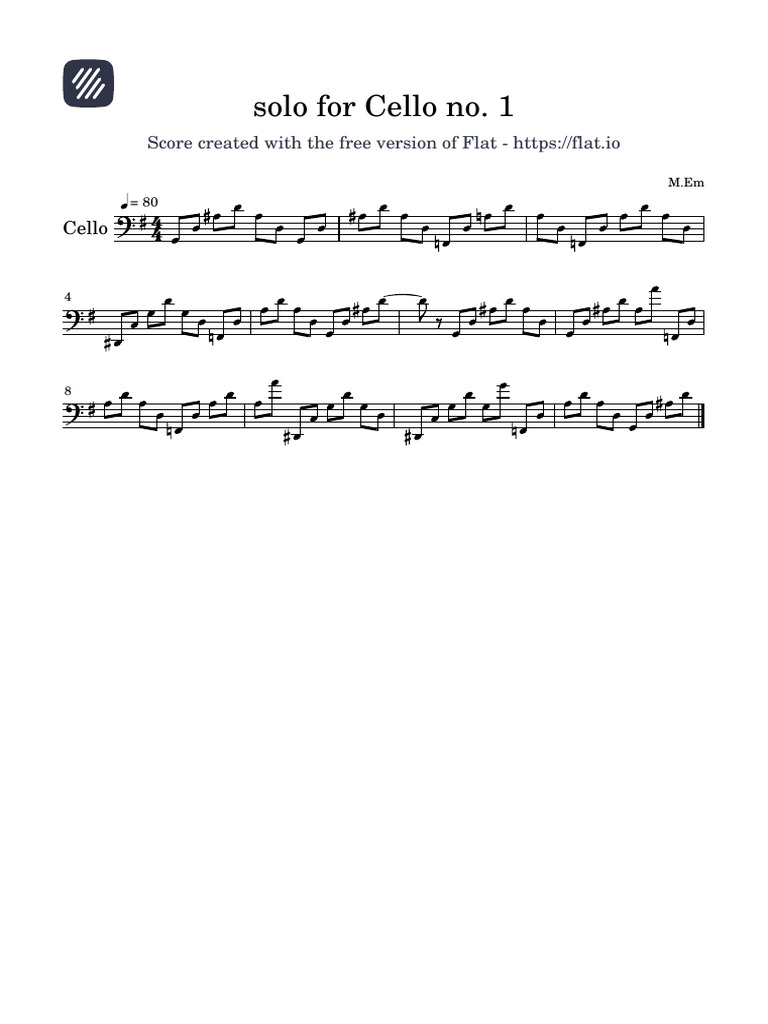 Solo For Cello No. 1 | PDF
