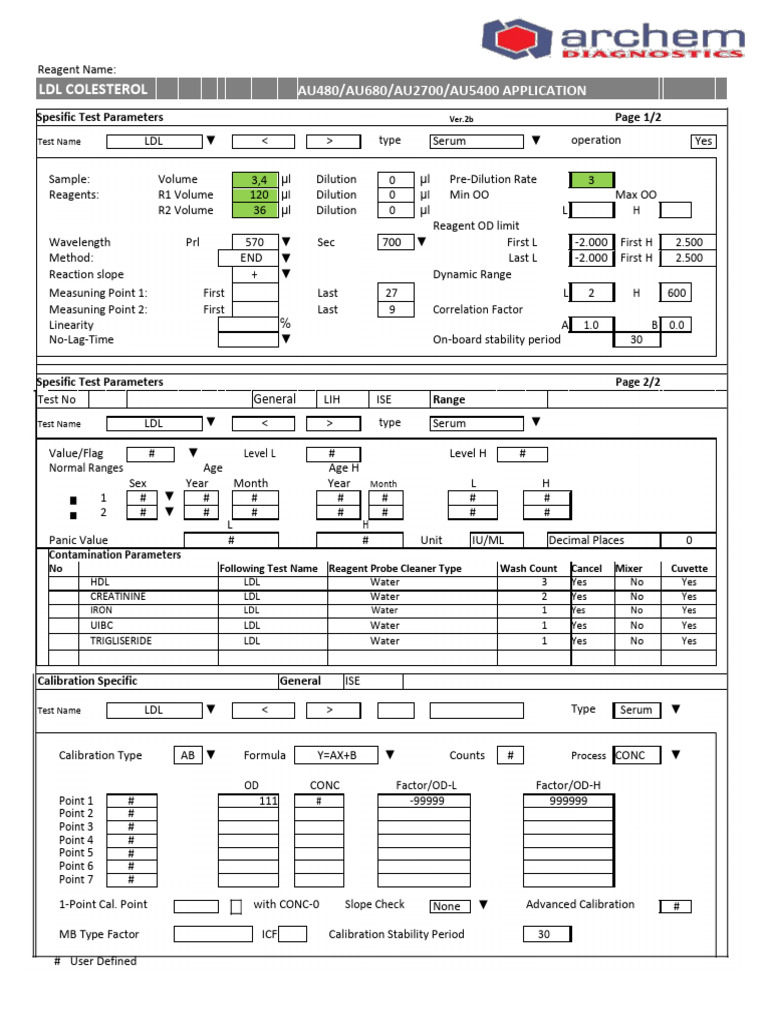 2140 LDL Olympus Au480 680 2700 Application Ver 2b | PDF