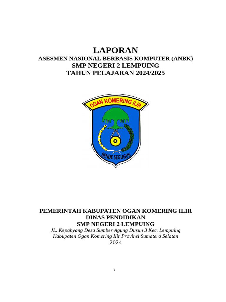 LAPORAN ANBK 2024 | PDF