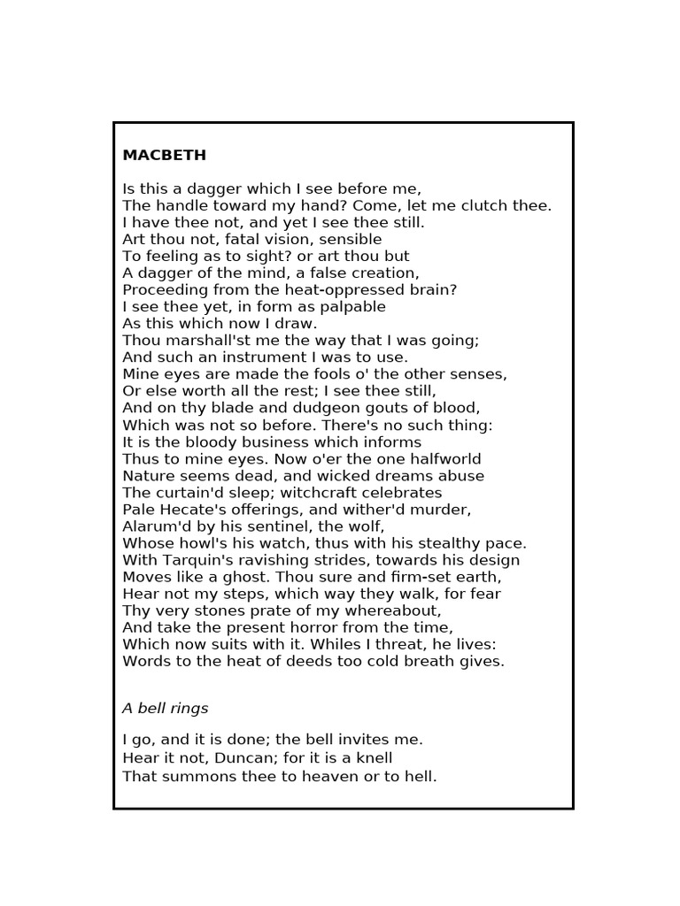 Is This A Dagger Speech | PDF