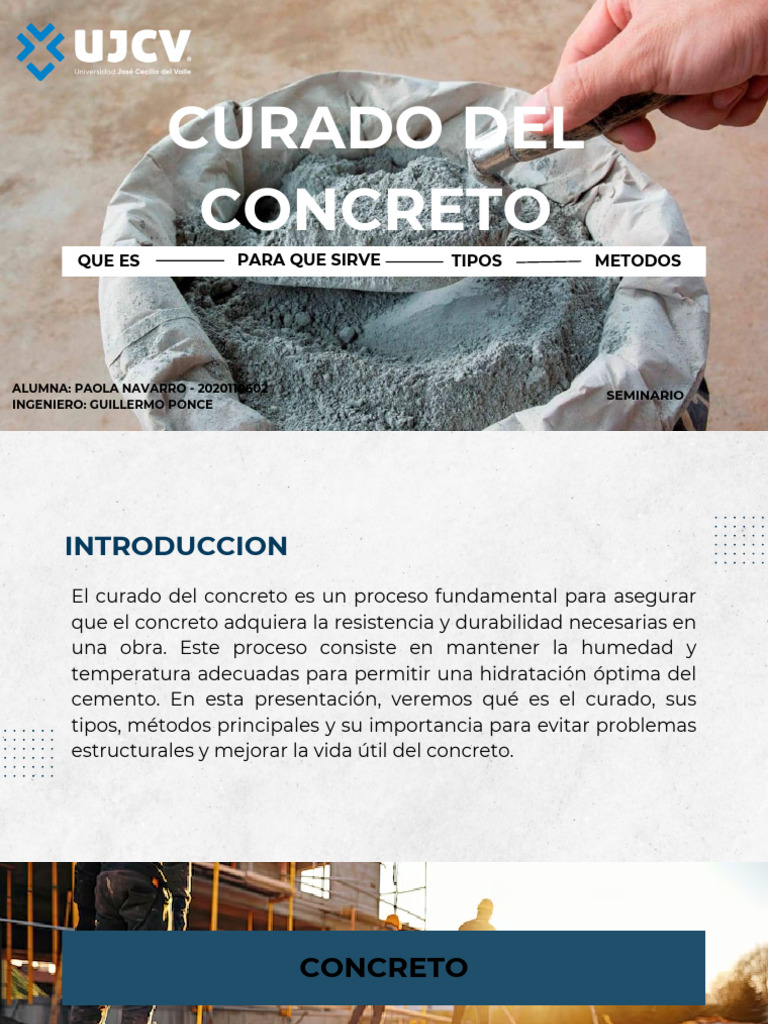 Curado del Concreto: Métodos y Beneficios | PDF | Hormigón | Cemento