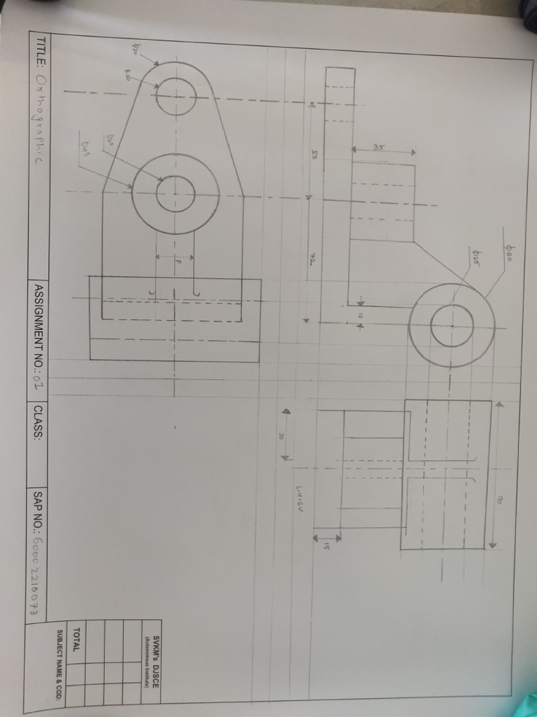 60002210073_Sujal Shah_EXTC-A_Assignment No.1_orthographic projection | PDF