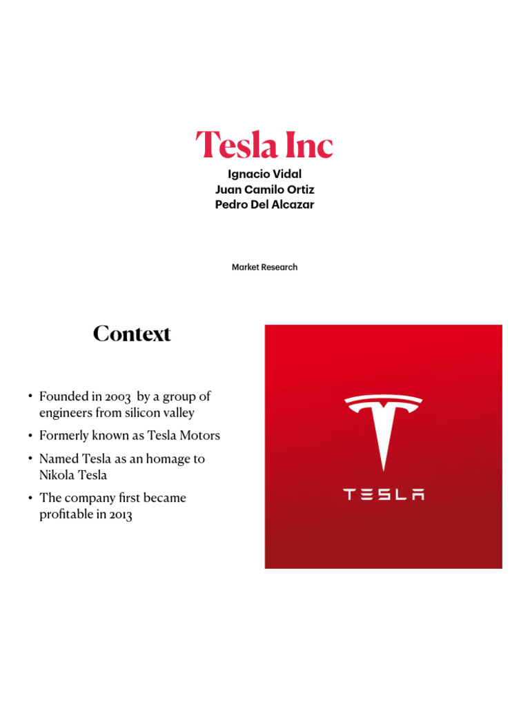 Tesla Market Research PDF PPT | PDF | Electric Vehicle | Electric Car