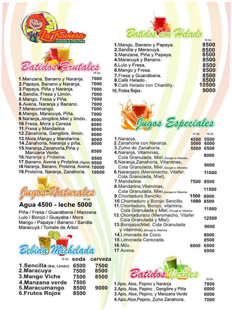 Muestra de Menu Frutas | PDF
