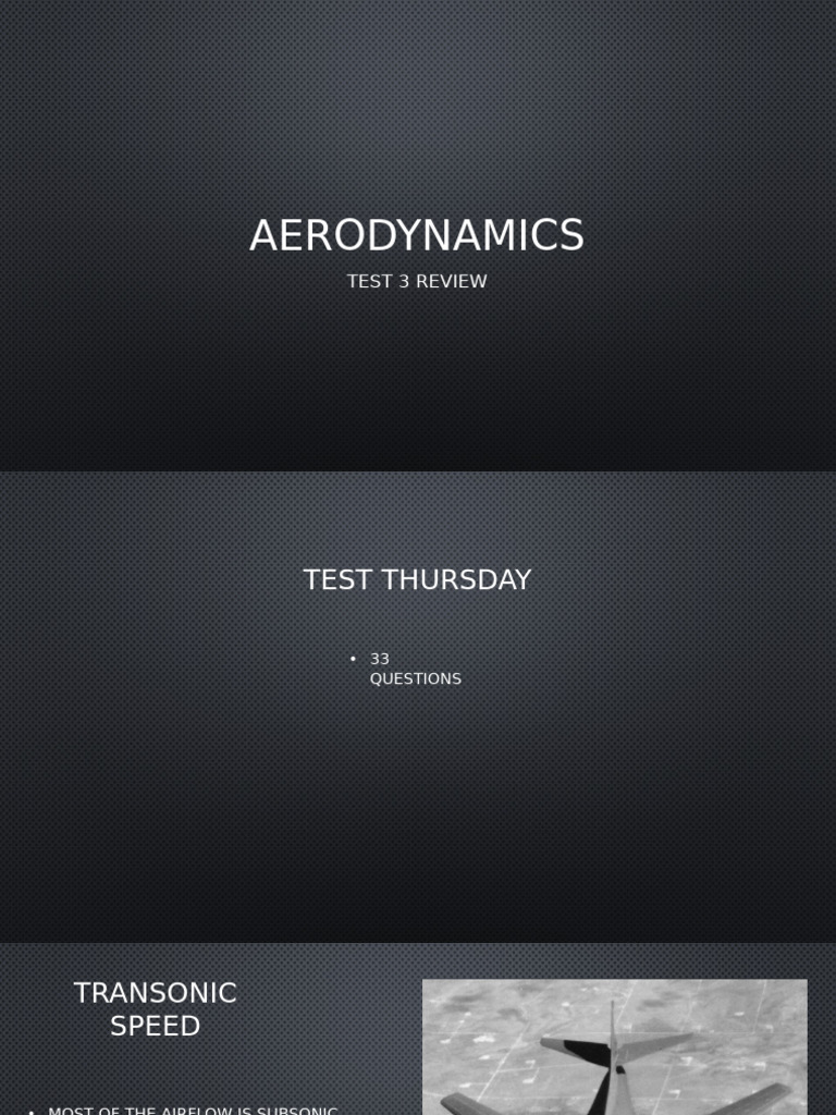 Aerodynamics Test Review Guide | PDF | Aerodynamics | Shock Wave