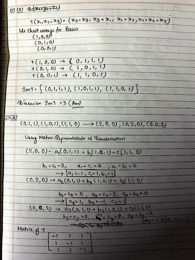 Sem Paper Solved 23&24 Linear Algebra | PDF