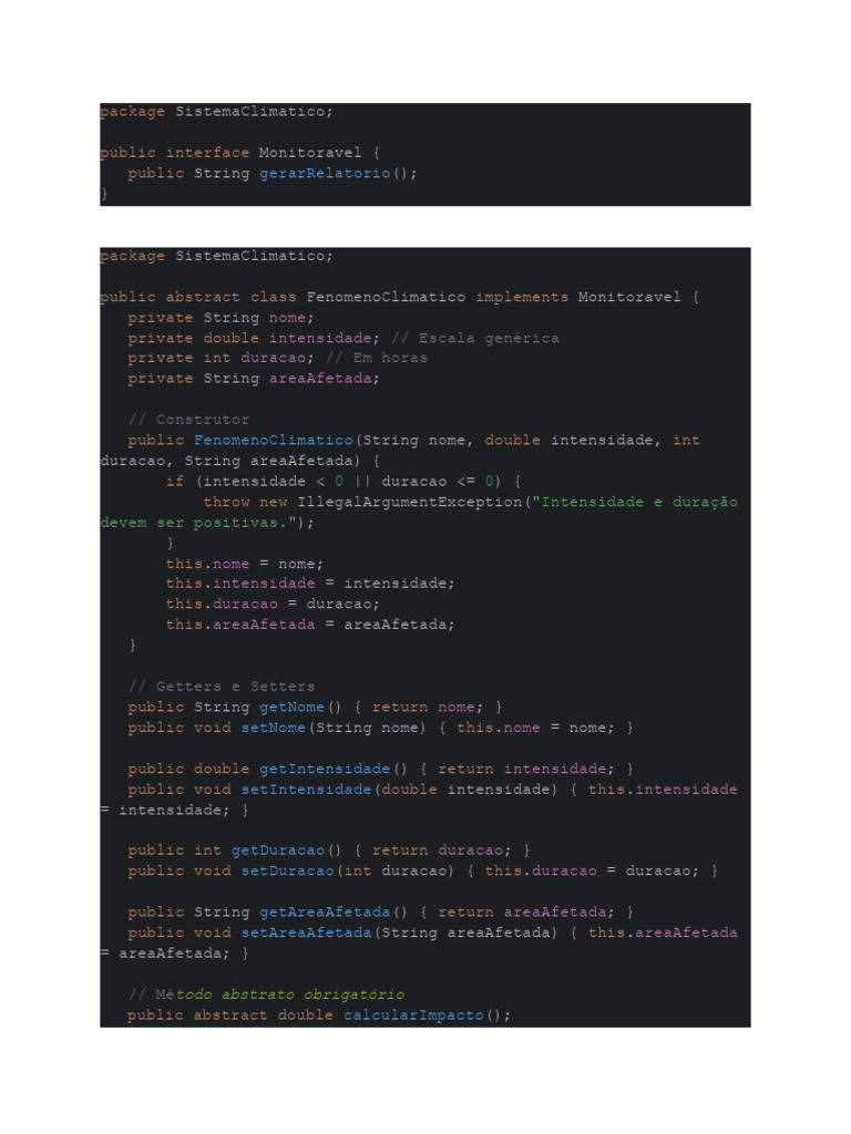 Escopo Do Projeto de POO - Sistema Climático | PDF | Programação de ...