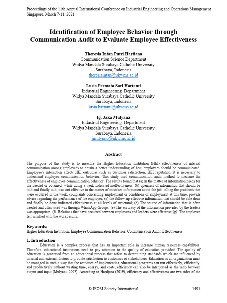 Communication Audit for HEI Effectiveness | PDF | Communication | Audit