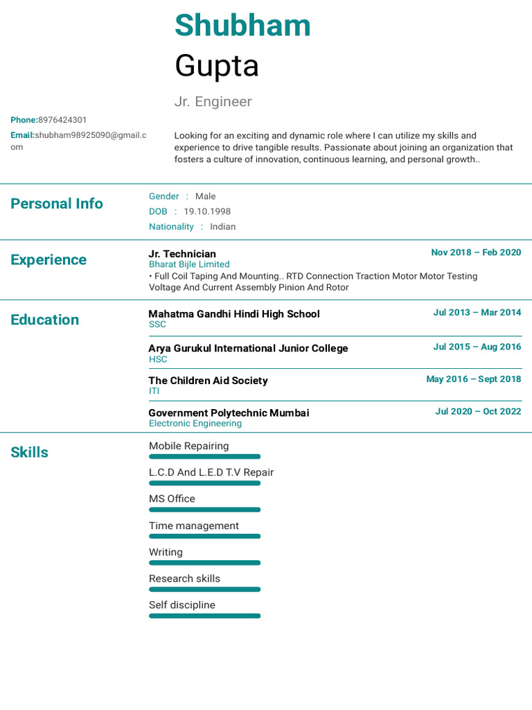 Shubham - Resume - 136 | PDF