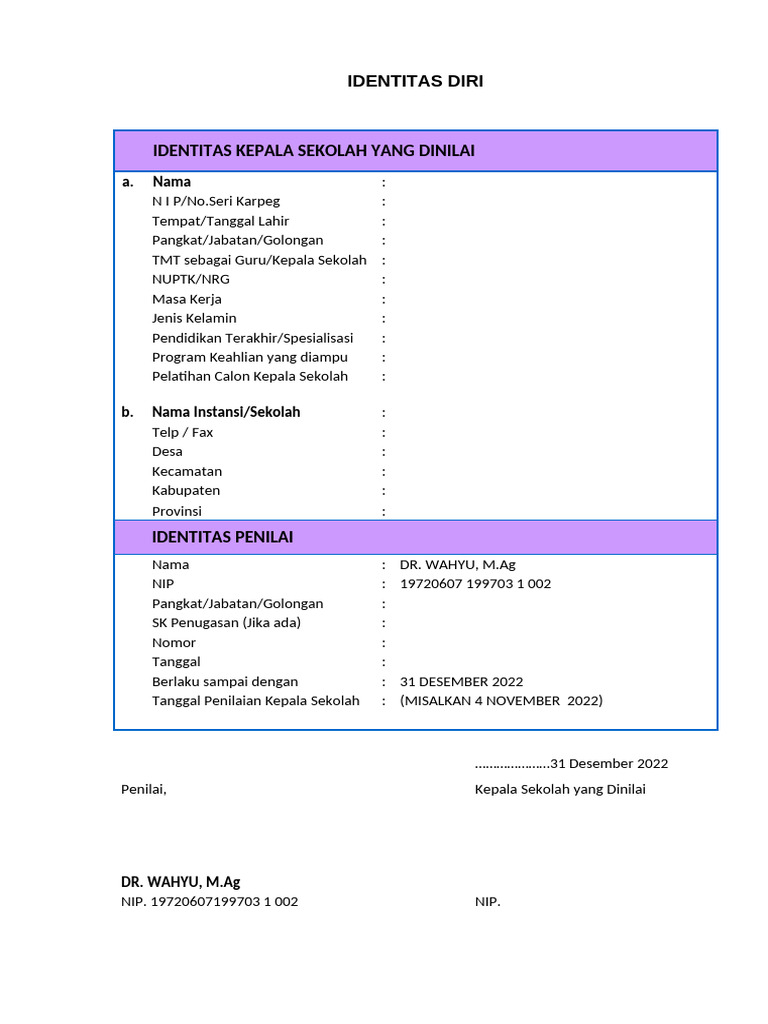 Contoh PKG Kepsek | PDF