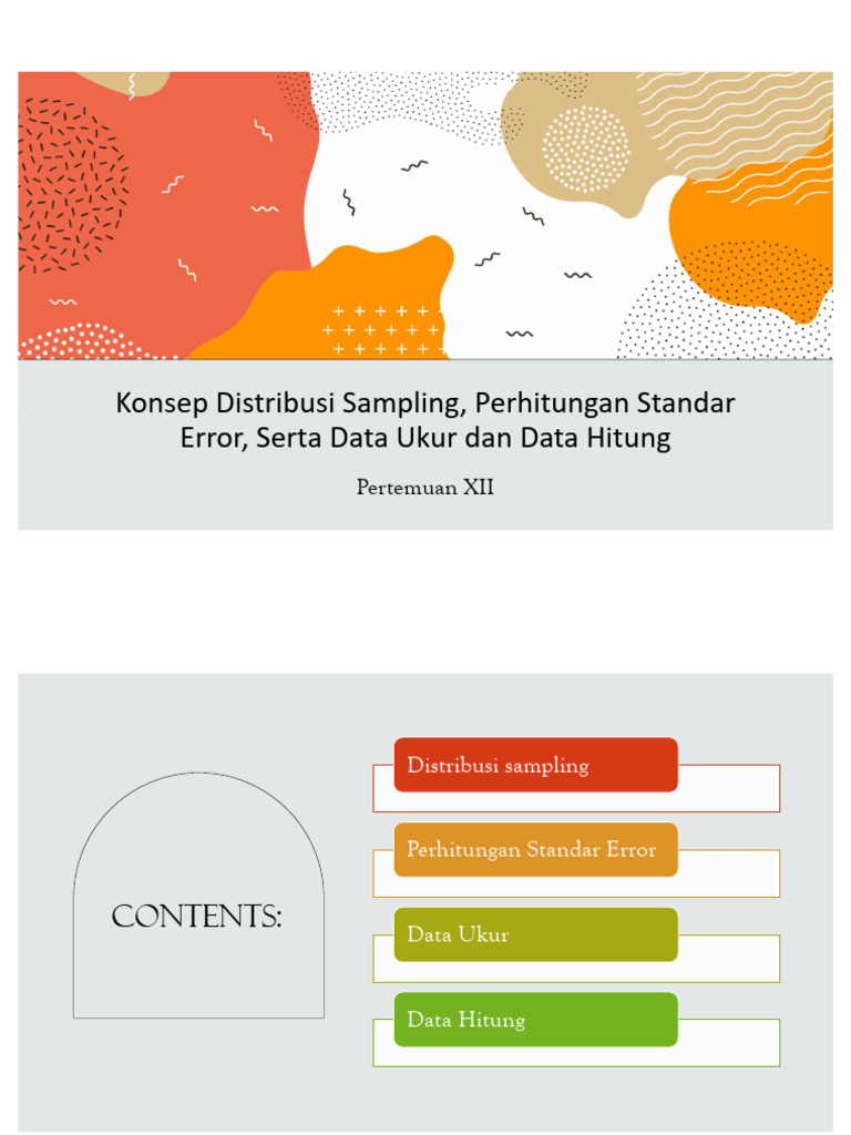 Pertemuan Xii - Distribusi Sampling, Perhitungan Standar Error, Data Ukur Dan Hitung | PDF