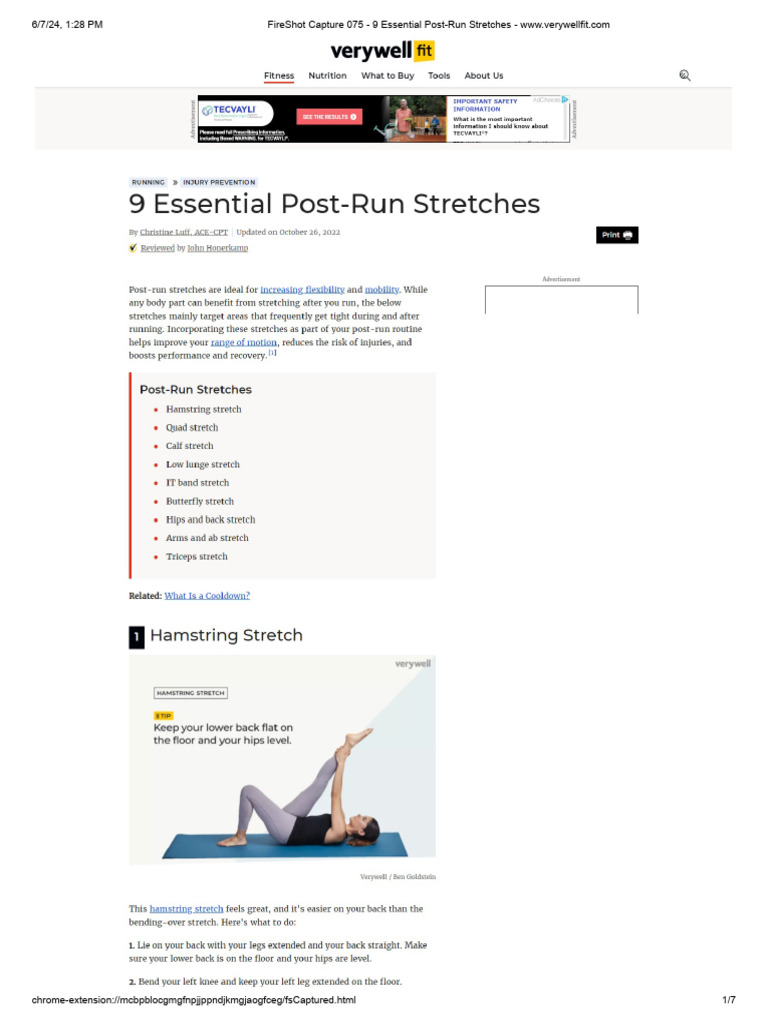 9 Essential Post-Run Stretches | PDF