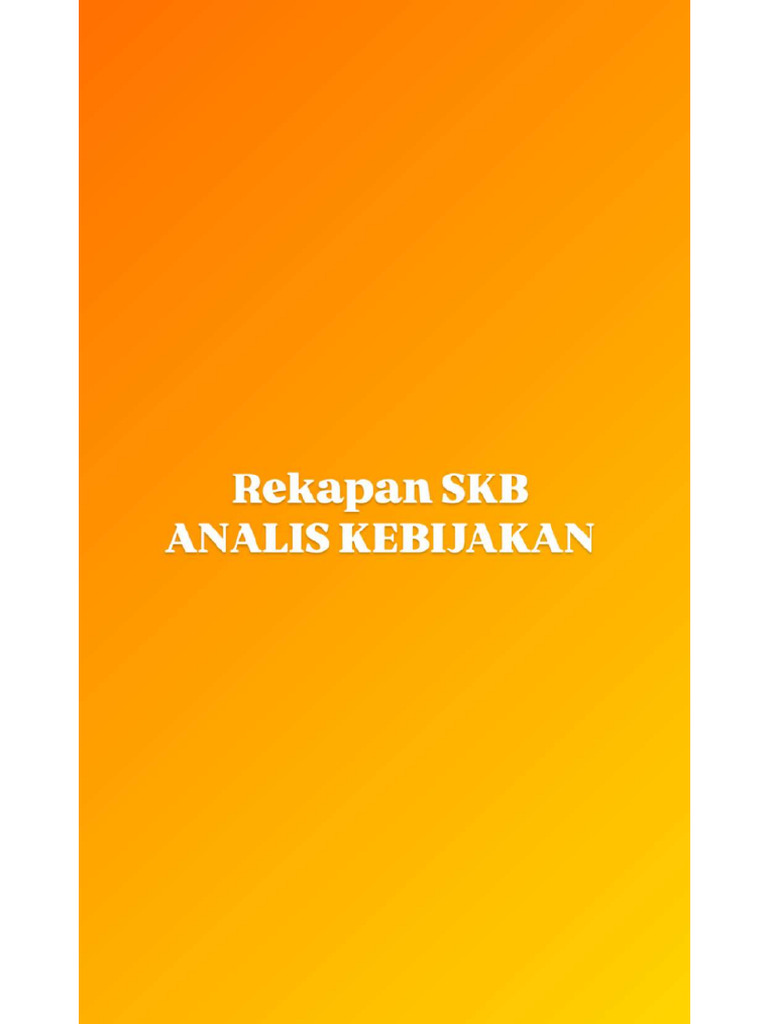 SKB Analis Kebijakan | PDF