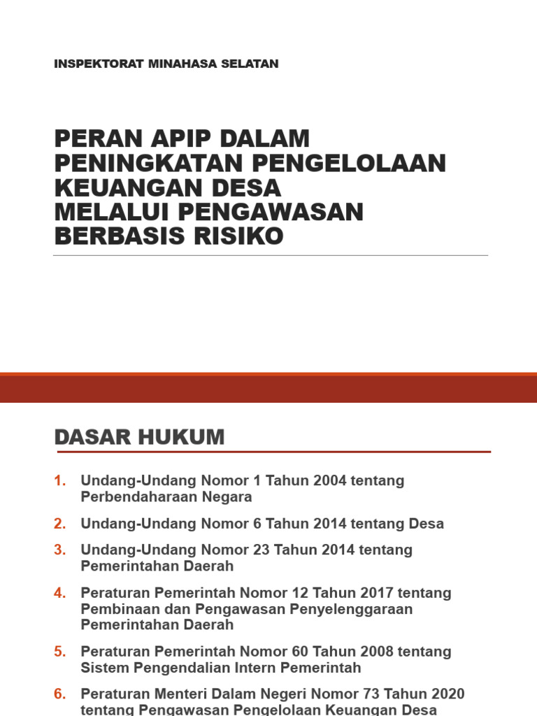 Peran Apip Dalam Pengelolaan Keuangan Desa | PDF