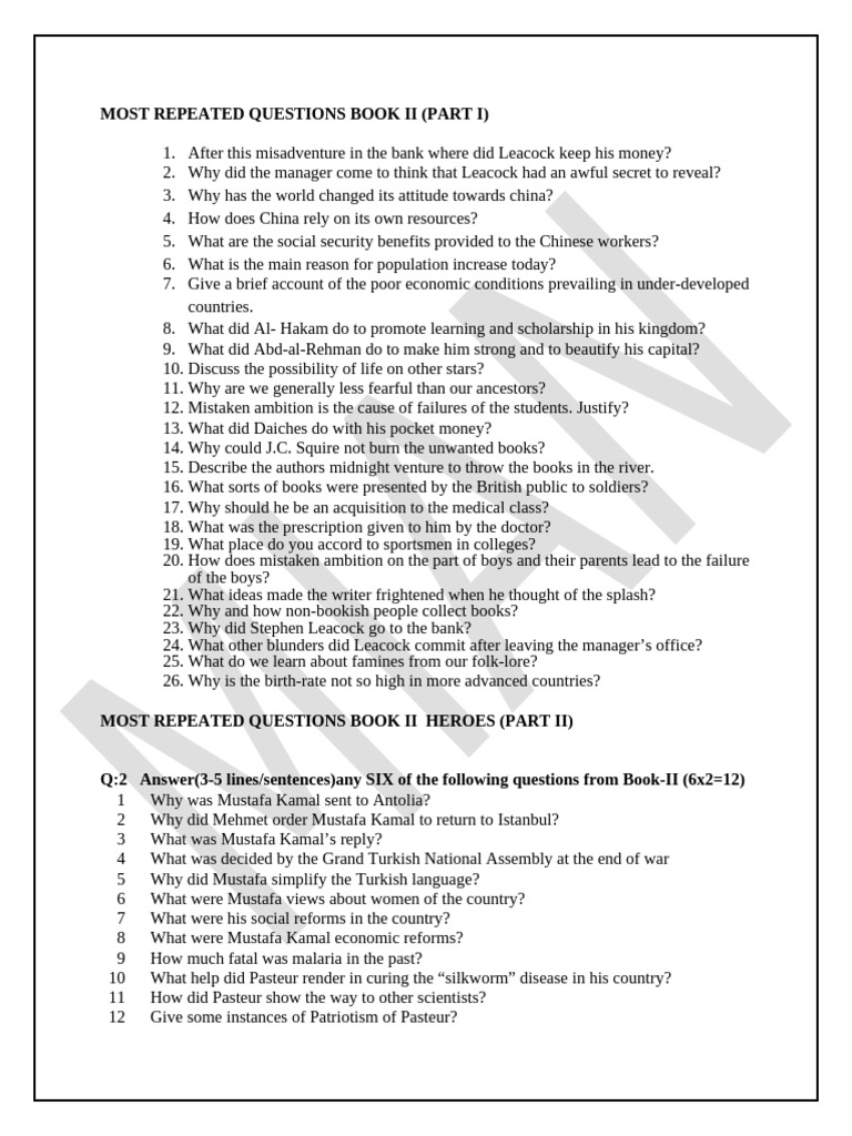 Most Repeated Questions Book Ii | PDF | Louis Pasteur