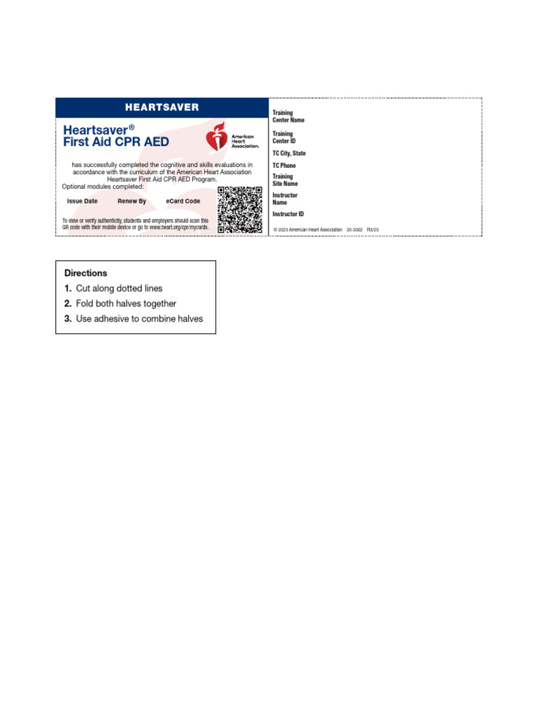 CPR Training Card | PDF