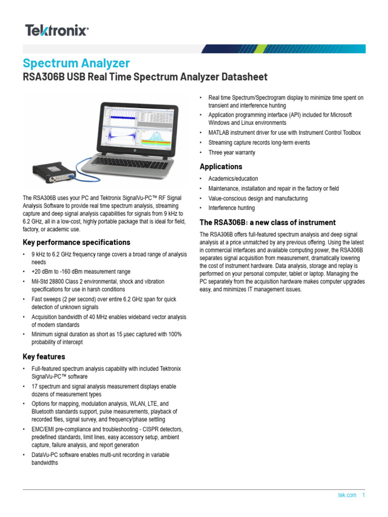 RSA306B Datasheet EN US 37W 60375 14 | PDF | Modulation | Frequency Modulation