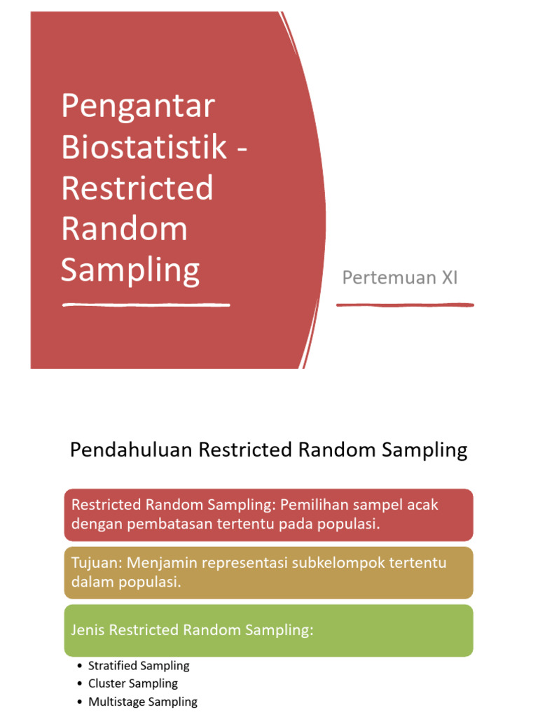 Pertemuan Xi - Restricted Random Sampling | PDF