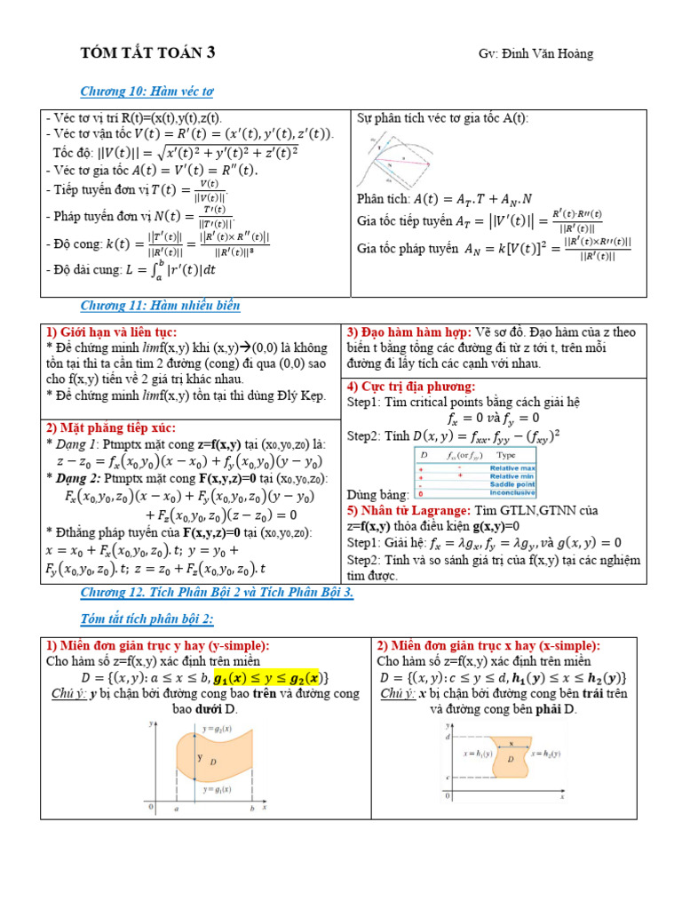 TÓM TẮT TOÀN BỘ Toán 3 | PDF