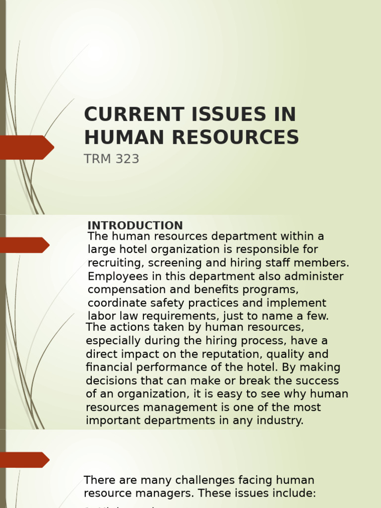 Current Issues in Human Resources | PDF | Sexual Harassment | Employment