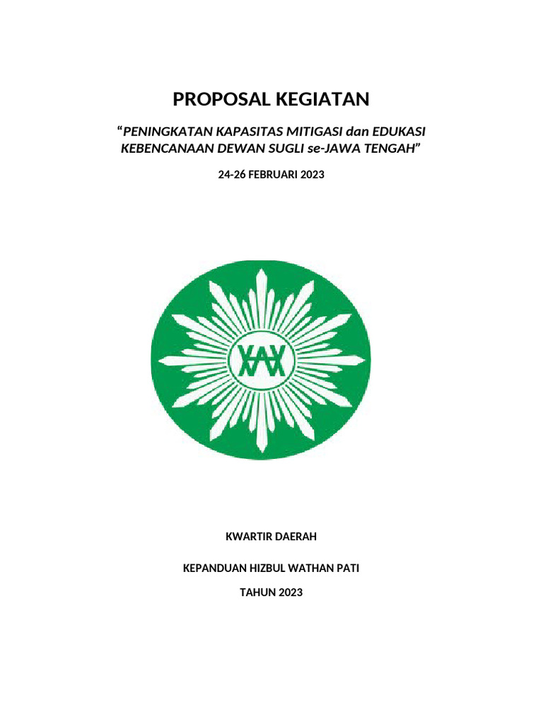 PROPOSAL Mitigasi DSW | PDF