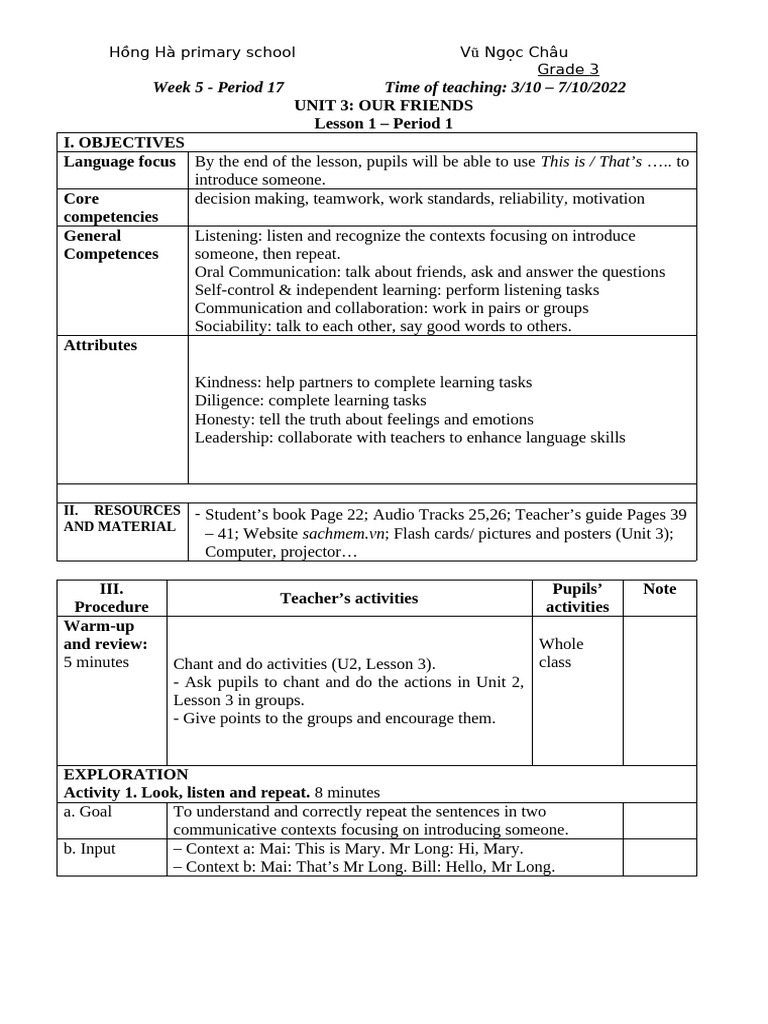 G3-U3 | PDF | Communication | Teachers