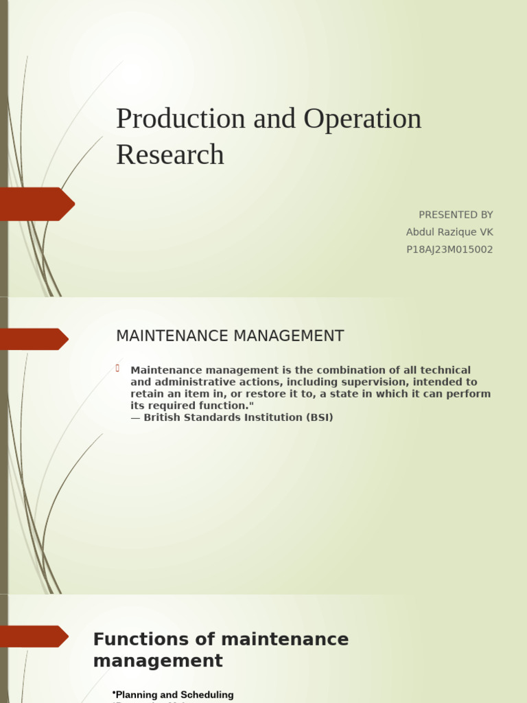 Maintenance Management | PDF