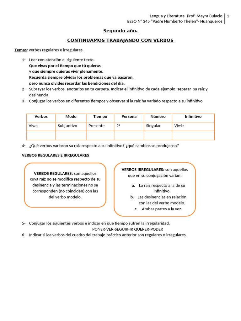 TP N°3 verbos | PDF