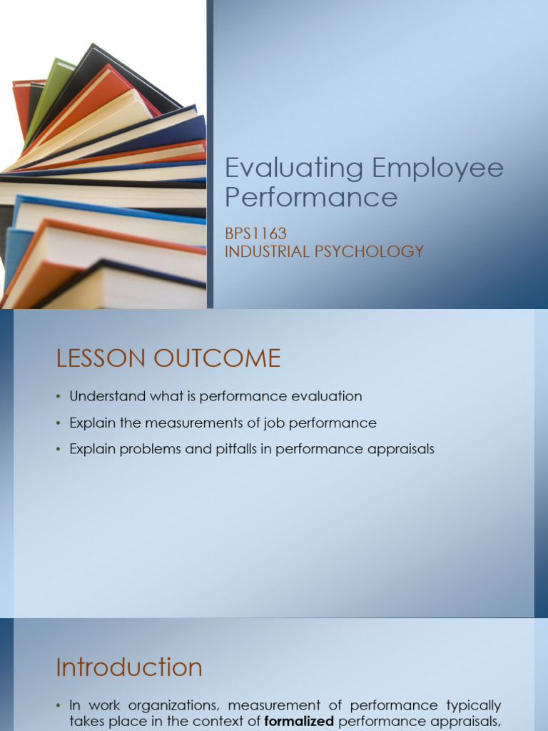 Topic 7 - Evaluating Employee Performance | PDF | Performance Appraisal | Bias