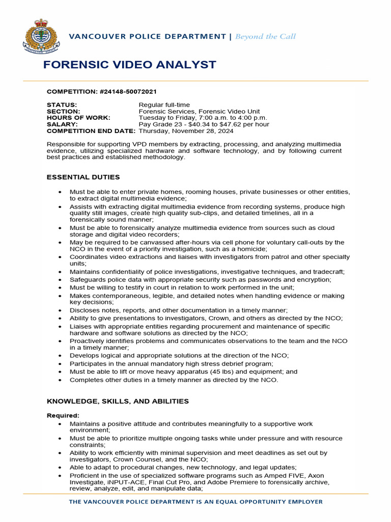 Forensic Video Analyst v2 | PDF | Knowledge