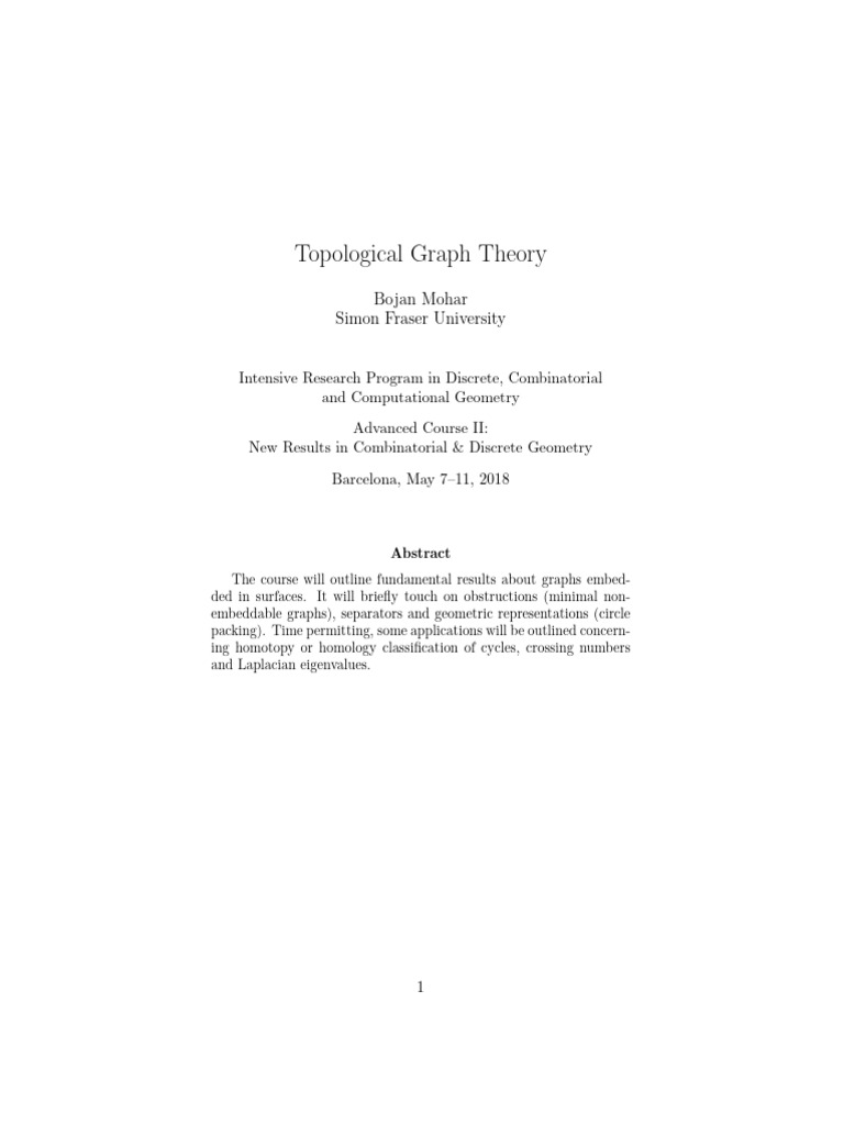Topological Graph Theory Insights | PDF | Graph Theory | Mathematics