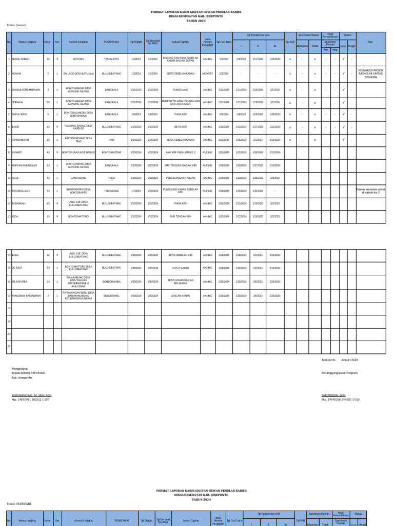 Laporan Rabies 2024 | PDF