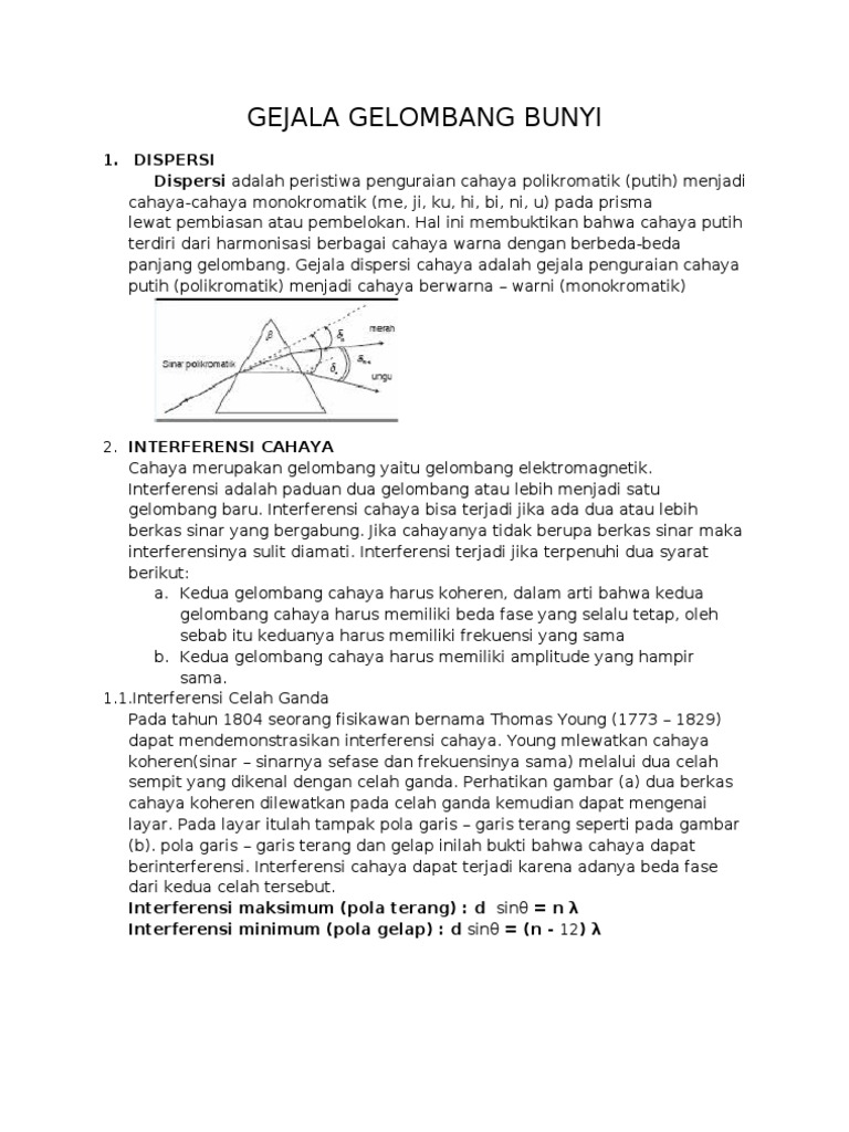 Gejala Gelombang Bunyi | PDF | Metode & Bahan Ajar | Sains & Matematika