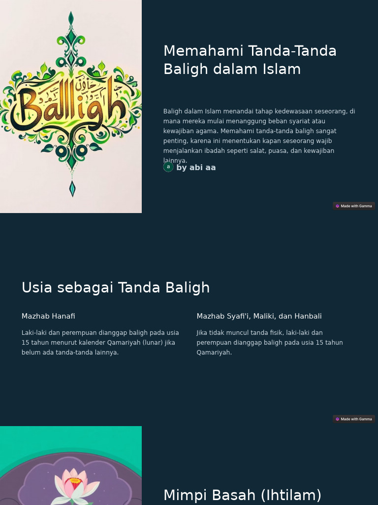 Memahami Tanda Tanda Baligh Dalam Islam | PDF