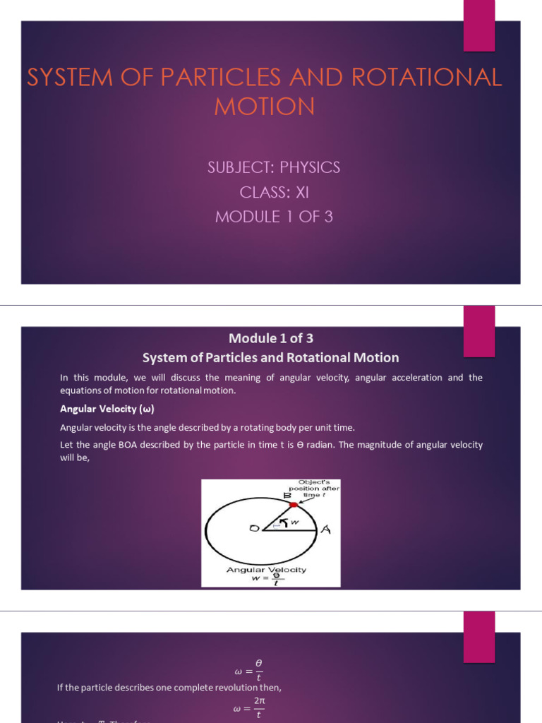 179-Ppt | PDF | Rotation Around A Fixed Axis | Velocity